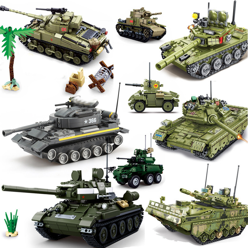Jual Military Vehicles Tank Sets SWAT Army City Police T34 Model ...