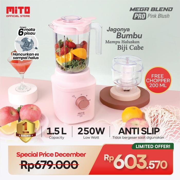Jual MITO MEGA BLEND PRO BLENDER BL300 - 1,5 Liter - 2in1 Blender ...