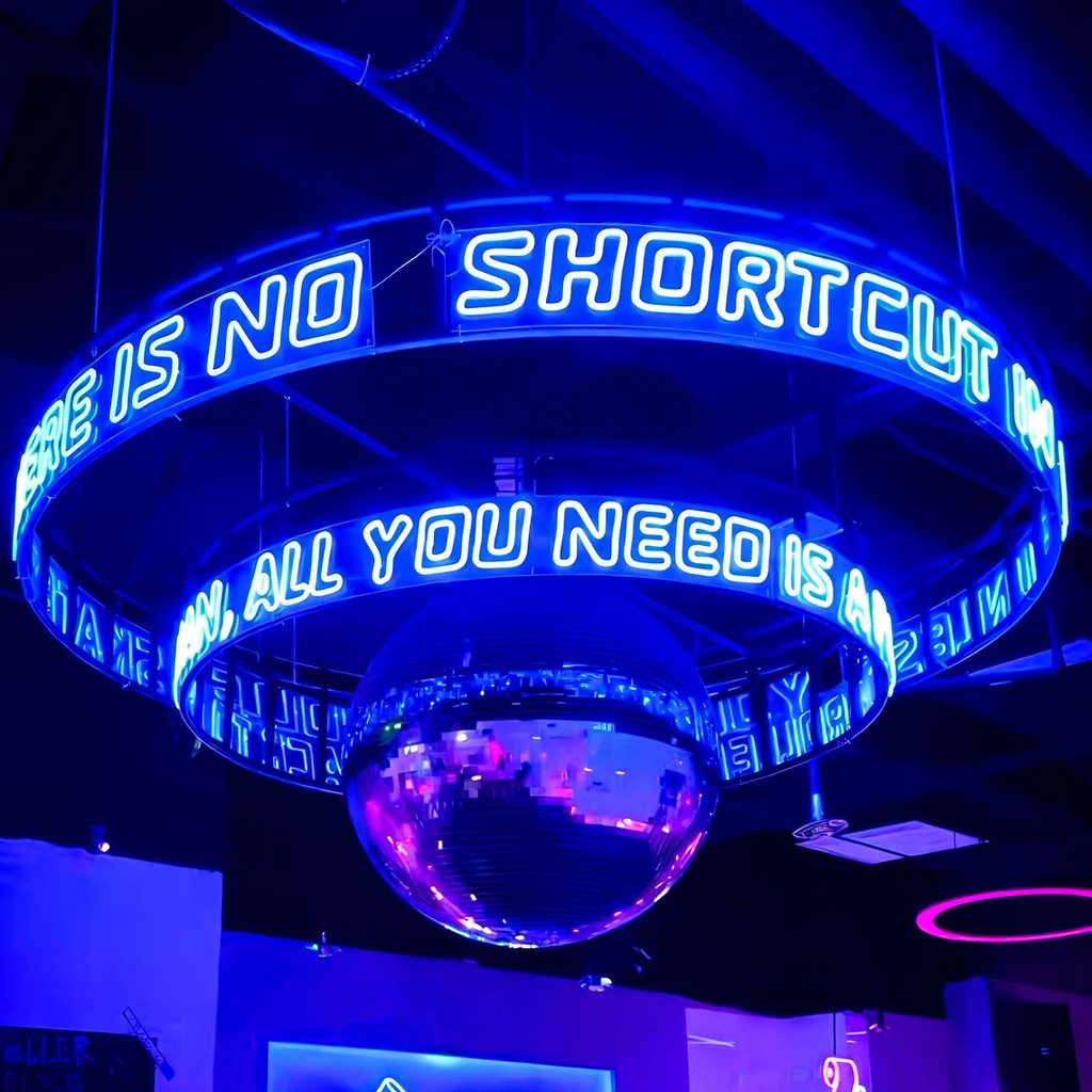 Jual Round Neon Sign Logo Signage Bar Club Sign Salon Beauty Skin Store ...