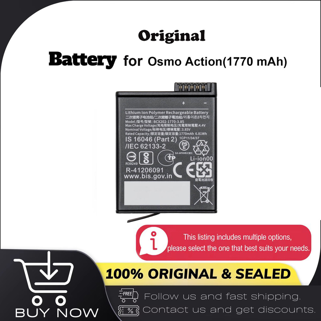 Jual Original For Osmo Action Extreme Battery Plus 1770 mAh for DJI ...