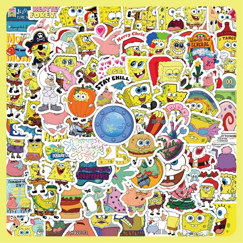 Jual 100PCS Cartoon Anime SpongeBob SquarePants Stickers Patrick Star ...