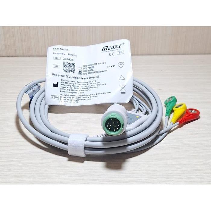 Jual Kabel Ekg/ECG cable mindray 3 lead snap imec 12 pin | Shopee Indonesia