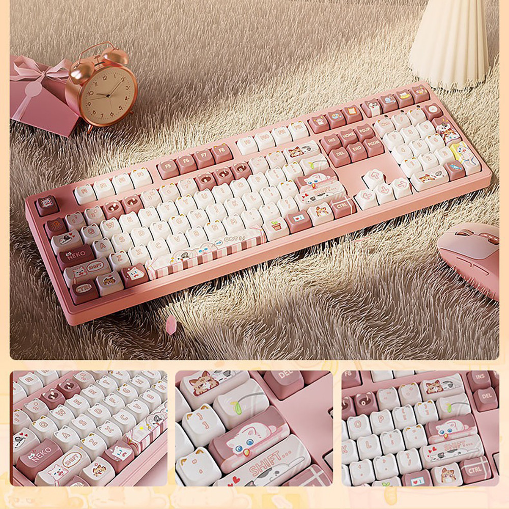 Jual Cat Mechanical Keyboard MT87 3-mode Keyboard Hot Plug 2.4G Wired ...