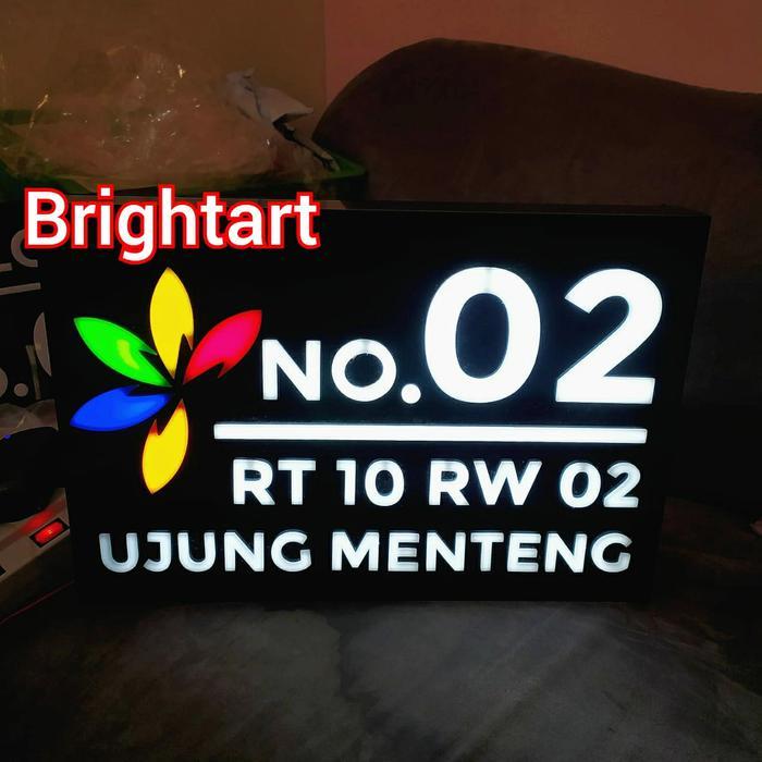 Jual Sedia Nomor rumah lampu led Series-1 Ukuran 40x27, Nomer rumah led ...