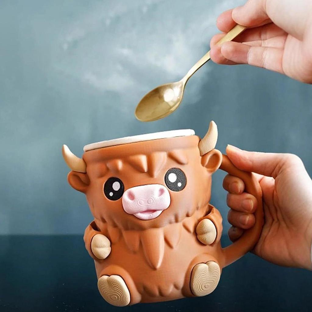 Jual Ice Cream Holder Highland Cow Ice Cream Holders Sleeves Spill ...
