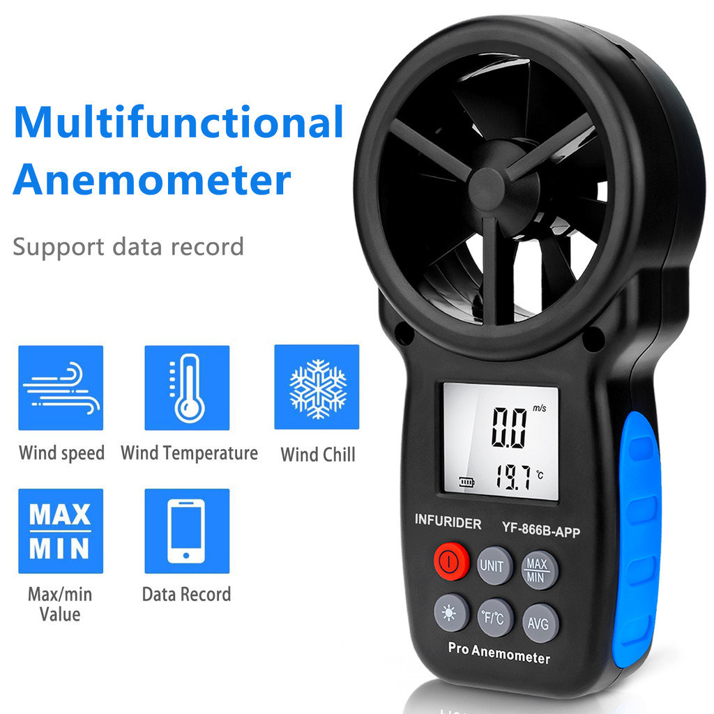 Jual Digital Bluetooth Anemometer Handheld, Wireless Anemometer Wind ...