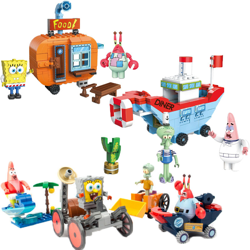 Jual Classic Cartoon SpongeBob SquarePants Building Block Kit Bikini ...