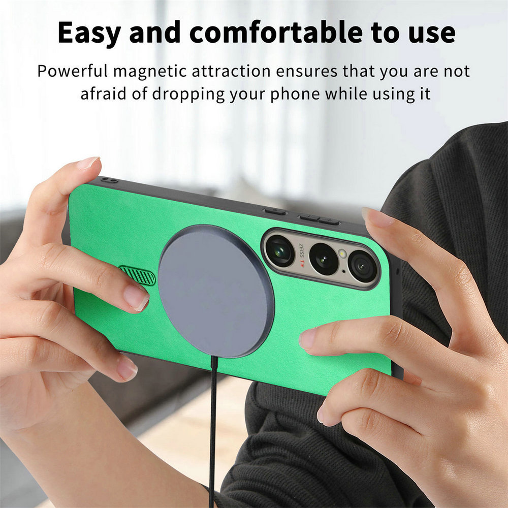 Jual Xperia1 VII 10 V 5V Magsafe Case Leather Magnet Wireless Charge ...