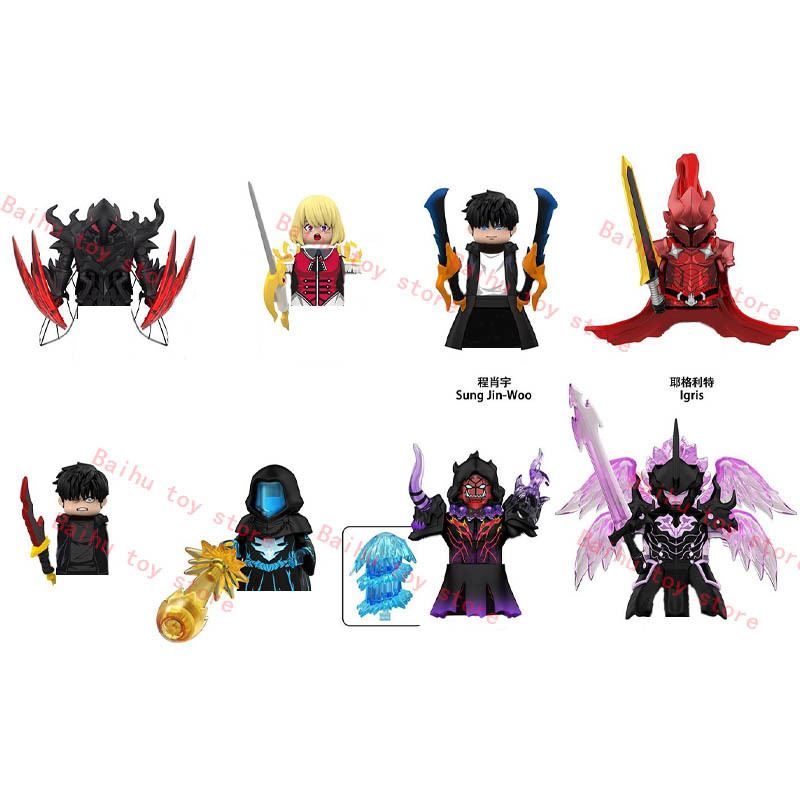Jual NEW 6/8/16pcs Solo Leveling Sung Jin Woo Building Blocks Set Anime ...