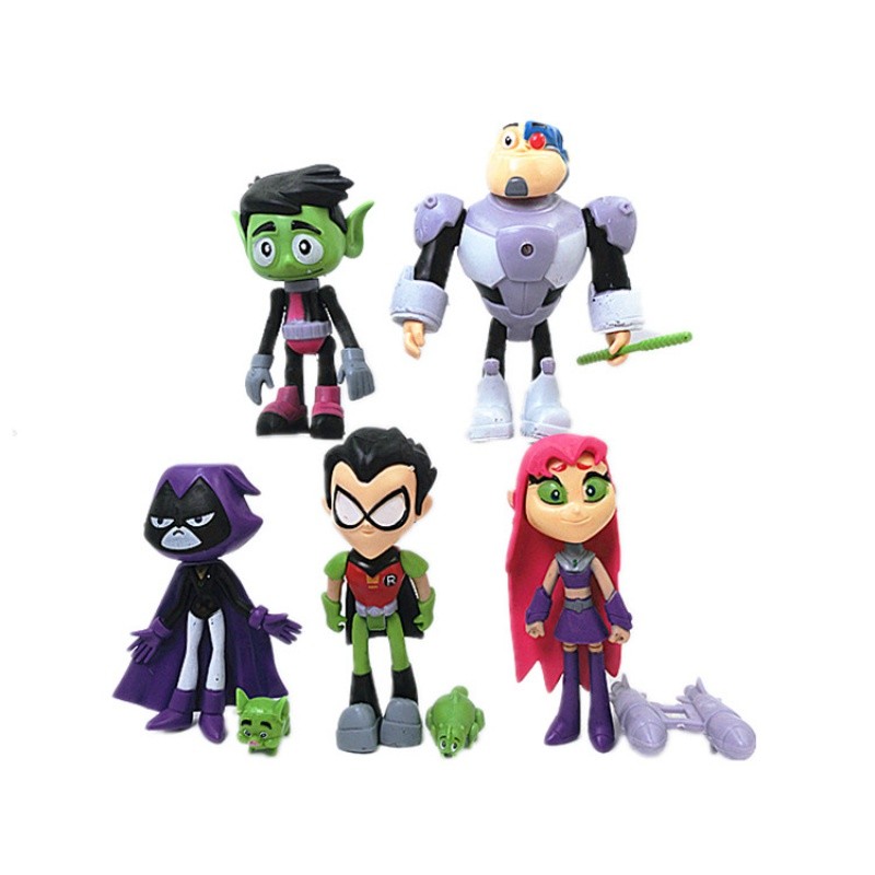 Jual 7 anime movie Teen Titans Beast Boy Steel Bones Starfire Raven ...