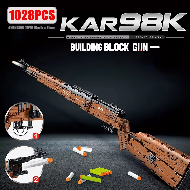Jual 2025 New Heavy Sniper Rifle Kar98K Building Block Model WW2 ...