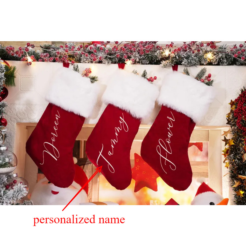 Jual 2024 Personalized Christmas Stockings Custom Name Christmas ...