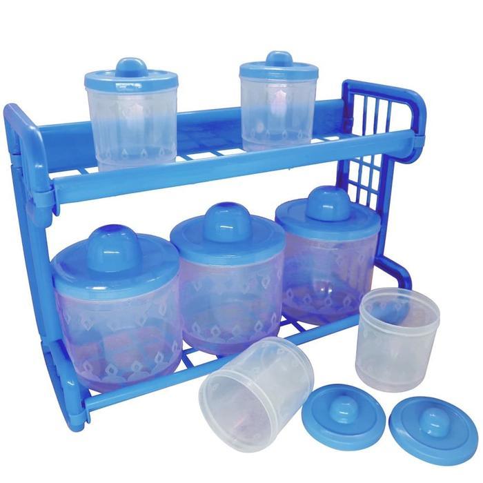 Jual Rak Tempat Bumbu Kitchen Set Monaco 7 Tabung Transparan Random ...