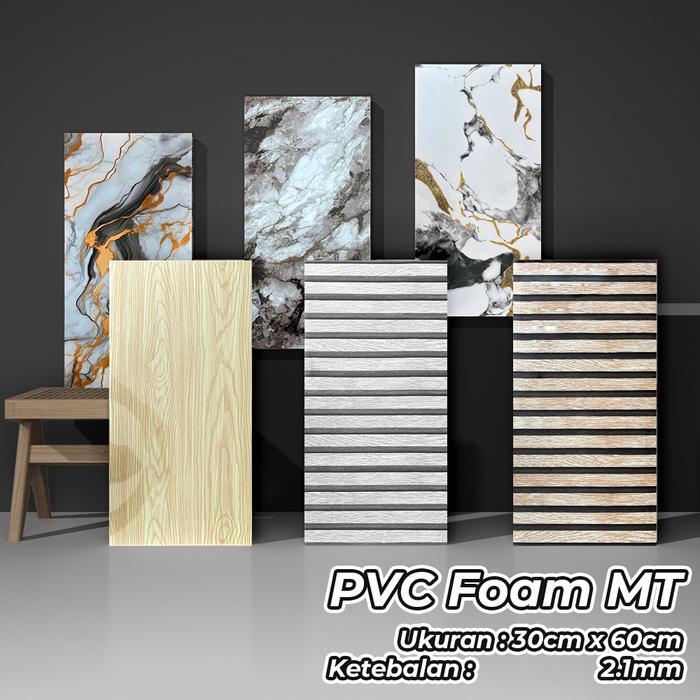 Jual Inovasi Wallpaper batu alam PVC wall panels Foam Marble 30 x 60 10 ...