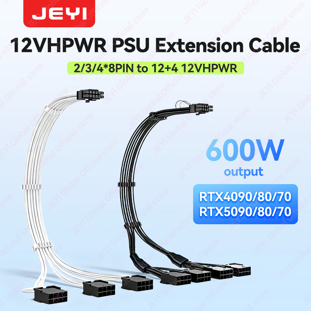 Jual JEYI 12VHPWR to 2/3/4x8 Pin Adapter-12+4Pin GPU Power Cable for ...
