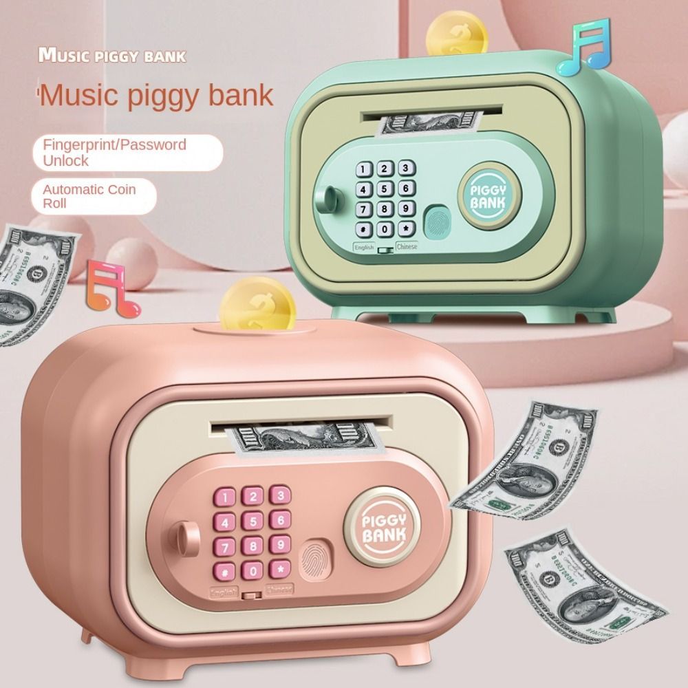 Jual Password Lock Bank Safe Box Fingerprint Storage Box Children Money ...