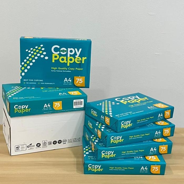 Jual Kertas Copy Paper A4 75 gr / 1 box isi 5 Rim / Kertas HVS PUTIH ...