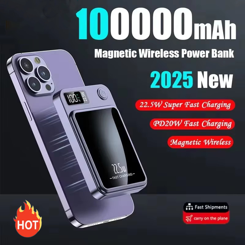 Jual 200000mAh 22.5W Wireless Magnetic Power Bank Fast Charging ...