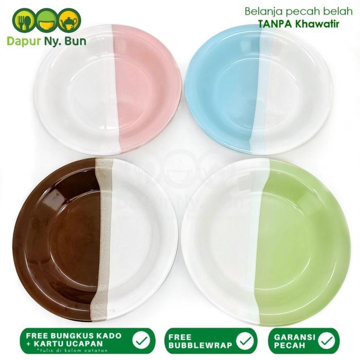 Jual Piring Makan Keramik Omega Two Tone 2 Warna 9 Inch | Shopee Indonesia