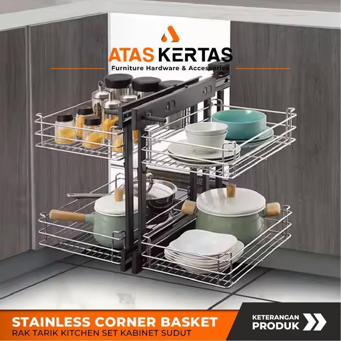 Jual RAK TARIK KITCHEN SET SUDUT STAINLESS TAHAN KARAT UNTUK KABINET ...