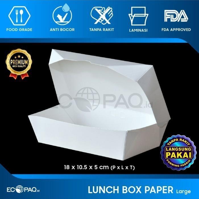 Jual Lunch Box Paper Kemasan Kotak Makanan Kertas - Besar L | Shopee ...