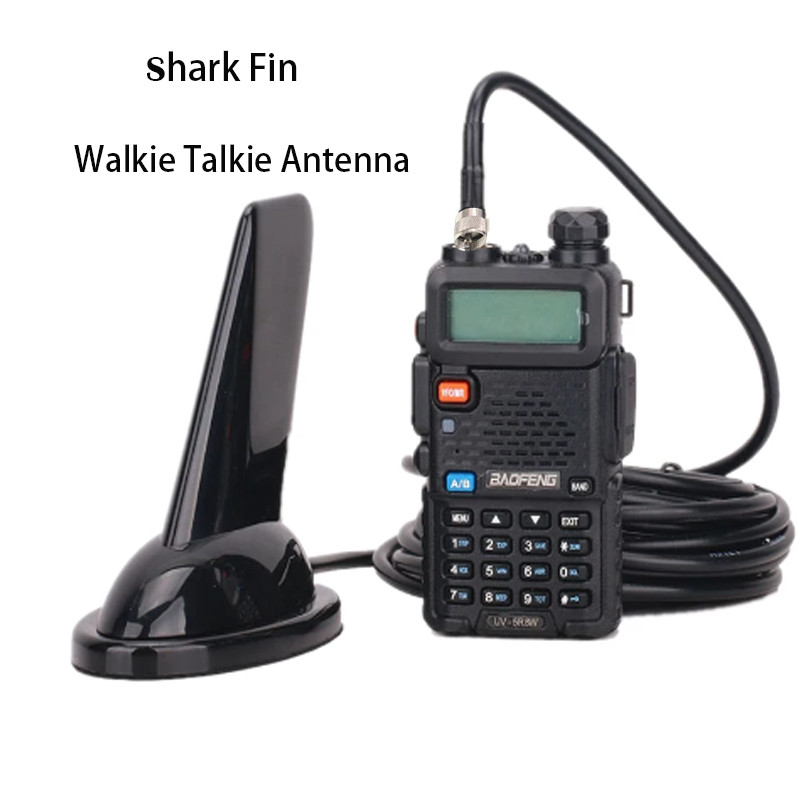 Jual UHF VHF Shark Fin UV-5R/9R Magnet Base Antenna Car Walkie Talkie ...