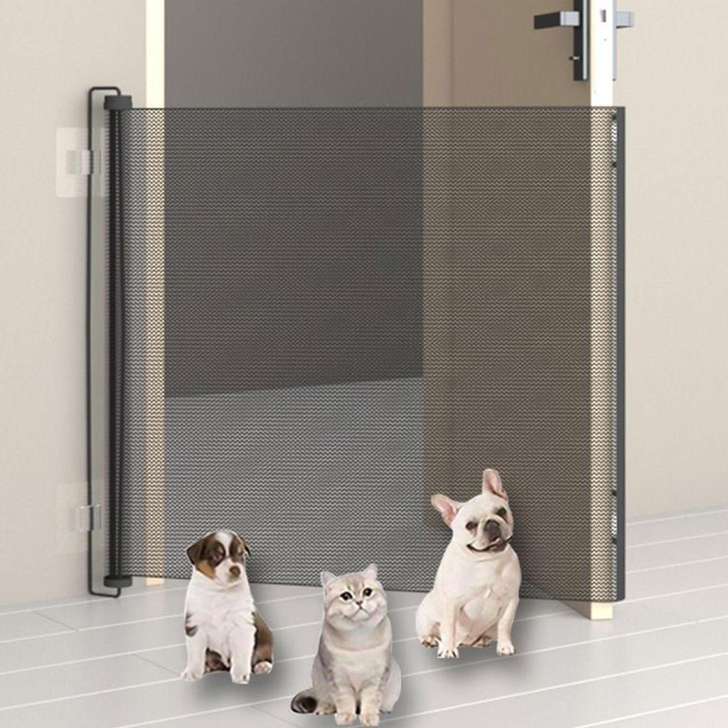 Jual Retractable pet gate Safety Kids Pet Mesh Isolation Net No-Drill ...