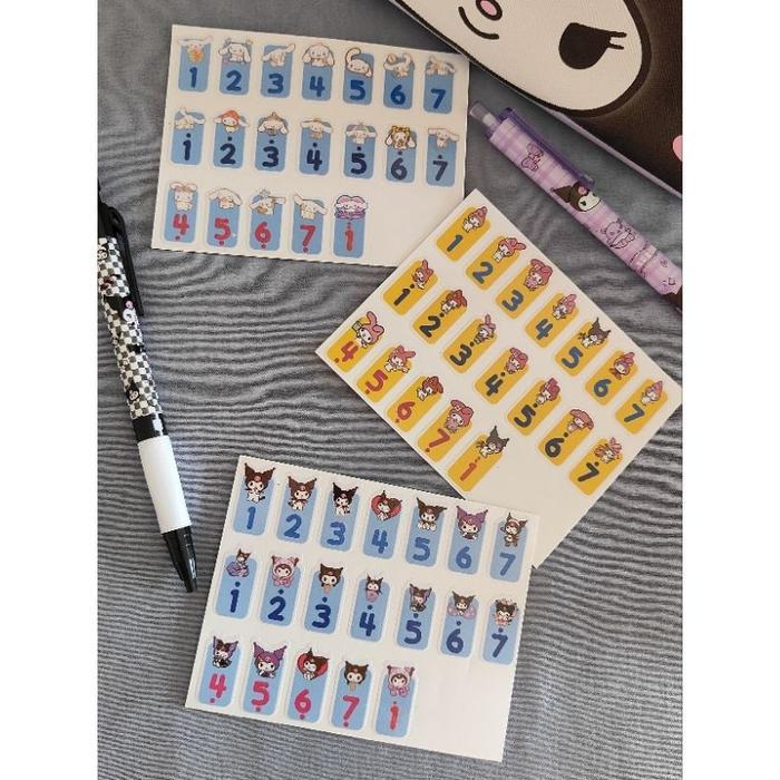 Jual STIKER TUTS PIANIKA NOT ANGKA LABUBU SANRIO KUROMI CINNAMOROLL ...