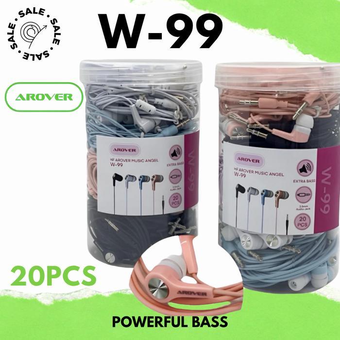 Jual Earphone Toples Macaron W-99 Isi 20Pcs Full Bass Headset Handsfree ...