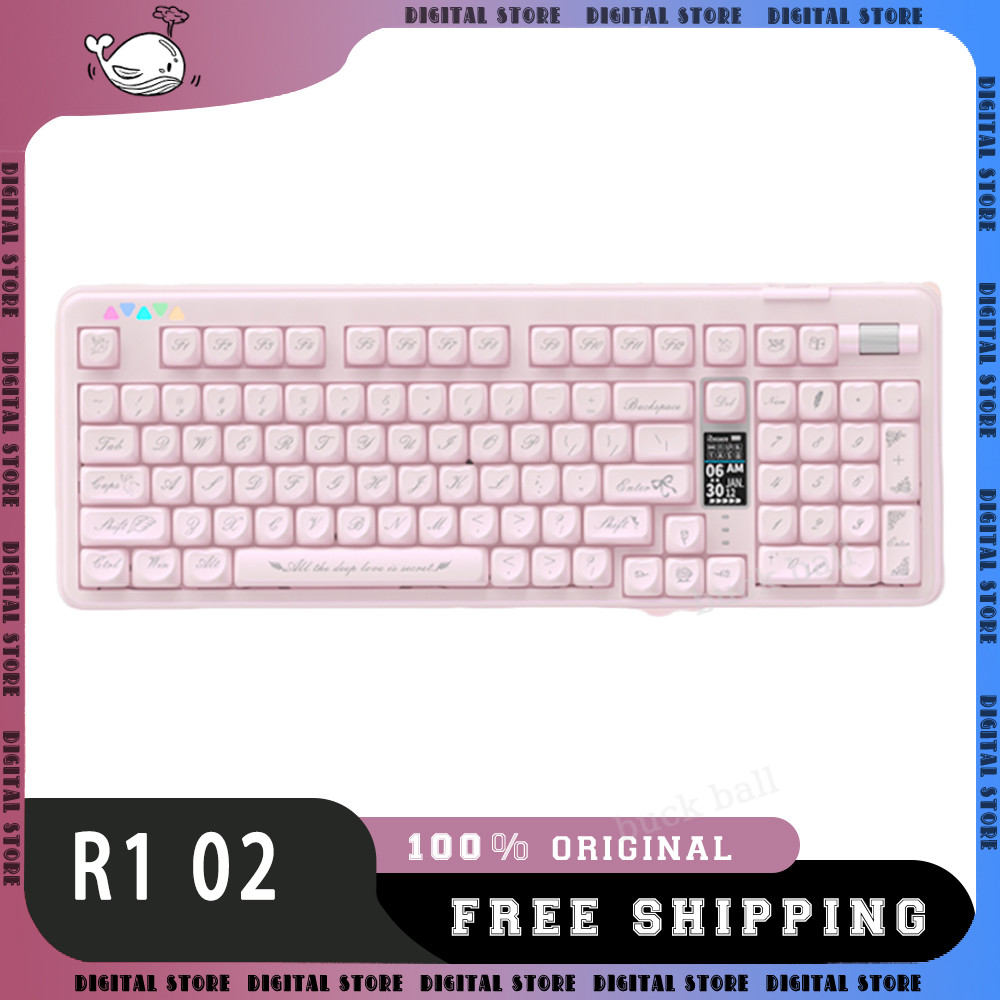Jual Reccazr R1 02 Mechanical Keyboard With Screen 3mode Usb/2.4g ...