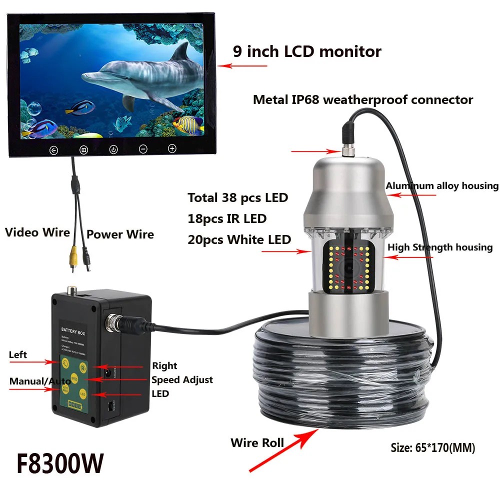 Jual 360 Degree Rotating 100m Underwater Fishing Camera Fish Finder ...