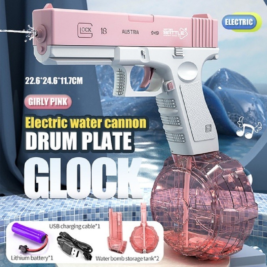 Jual Water Gun Electric Glock Pistol Shooting Toy Full Automatic Summer ...