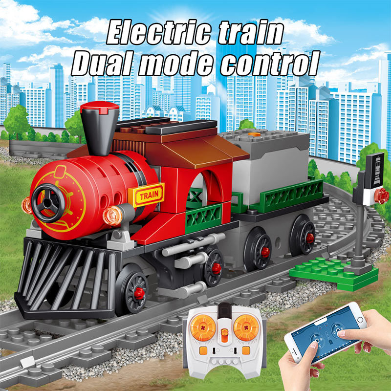 Jual KAIYU City Electric Train Remote Control Building Block RC track ...
