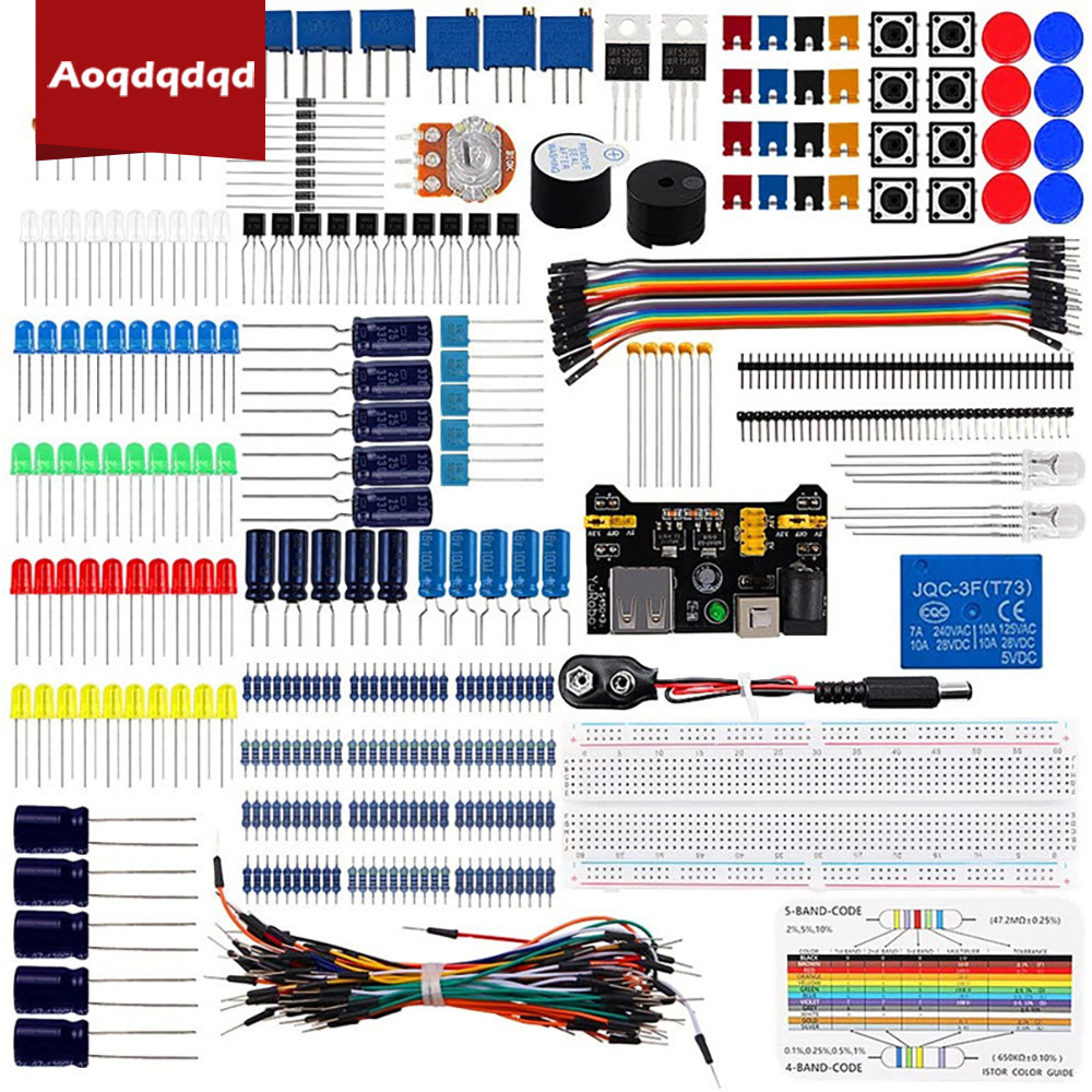 Jual Starter Kit Breadboard Resistor Capacitor Potentiometer Dunpont ...