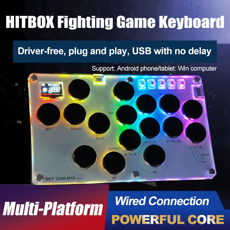Jual HITBOX M16 Joystick Hitbox Keyboard Arcade Stick Controller For ...