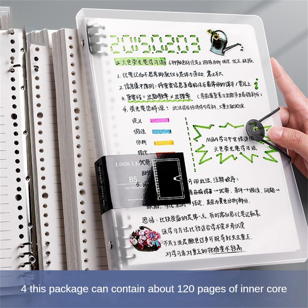 Jual Loose Leaf Diary Transparent Notebook Black Pp Thick Case Binder ...