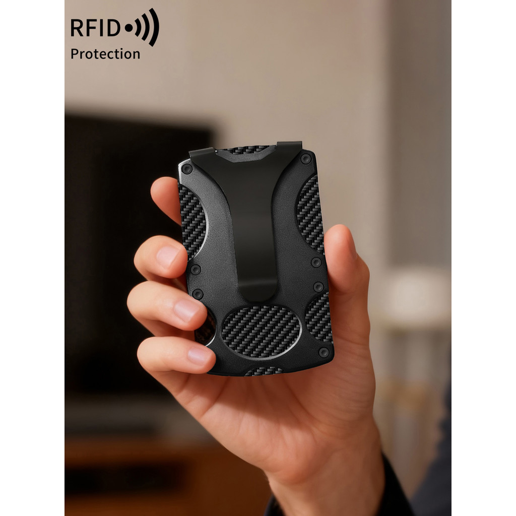 Jual Minimalist Wallet for Men - RFID Blocking Slim Aluminum Metal ...