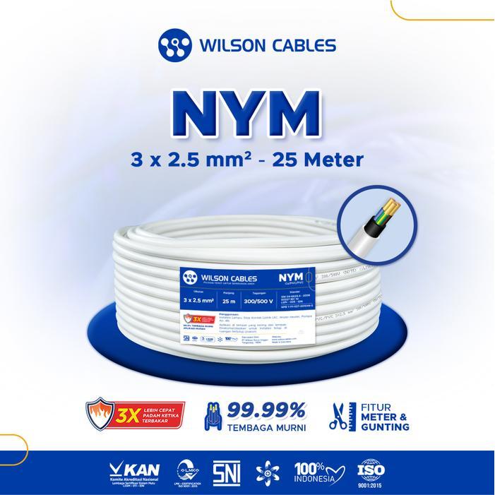 Jual Kabel NYM 3x2.5 mm2 25 Meter Putih - Kabel Listrik Tembaga Wilson ...