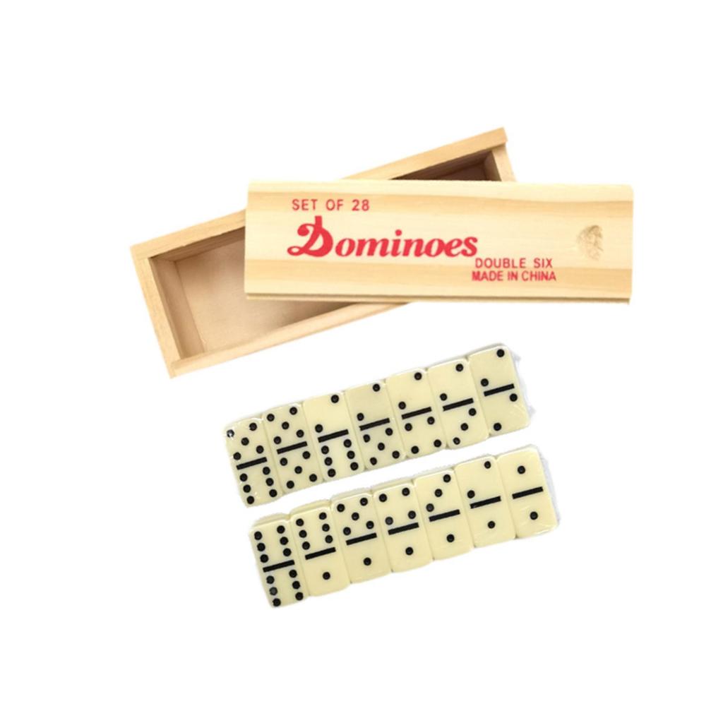 Jual Dominoes Set 28 Dominoes Cards Melamine with Wooden Box ...