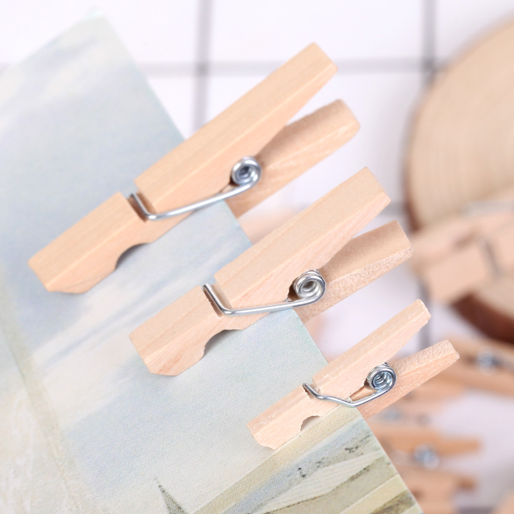 Jual 35/45mm Natural Wooden Clothes Pegs Clothes Clips Wood Clamp DIY ...
