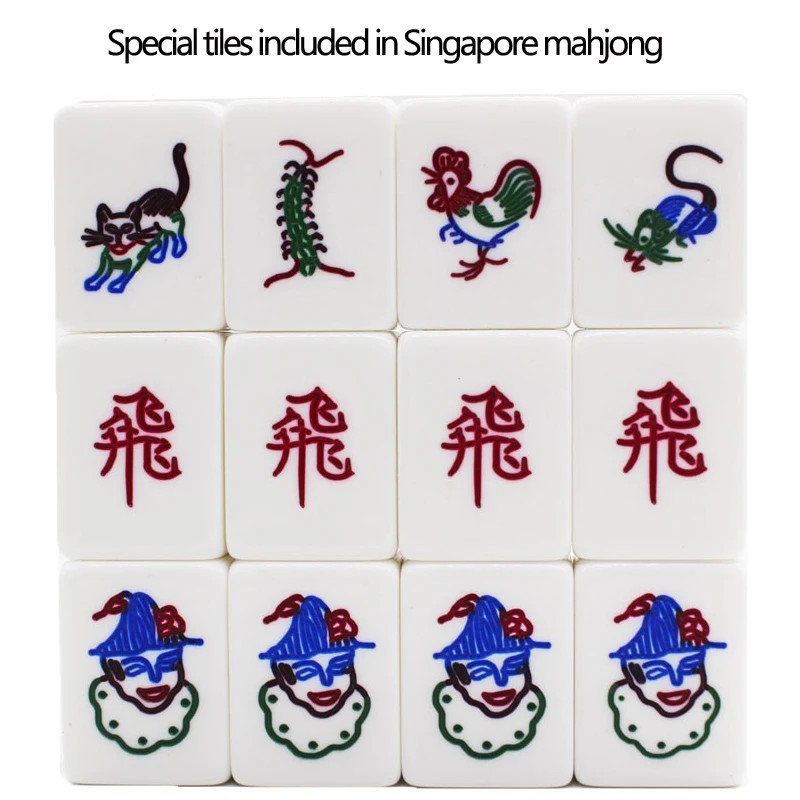 Jual 160pcsTiles/Set Singapore, Malaysia Mahjong,Size 30-38mm Added Cat ...