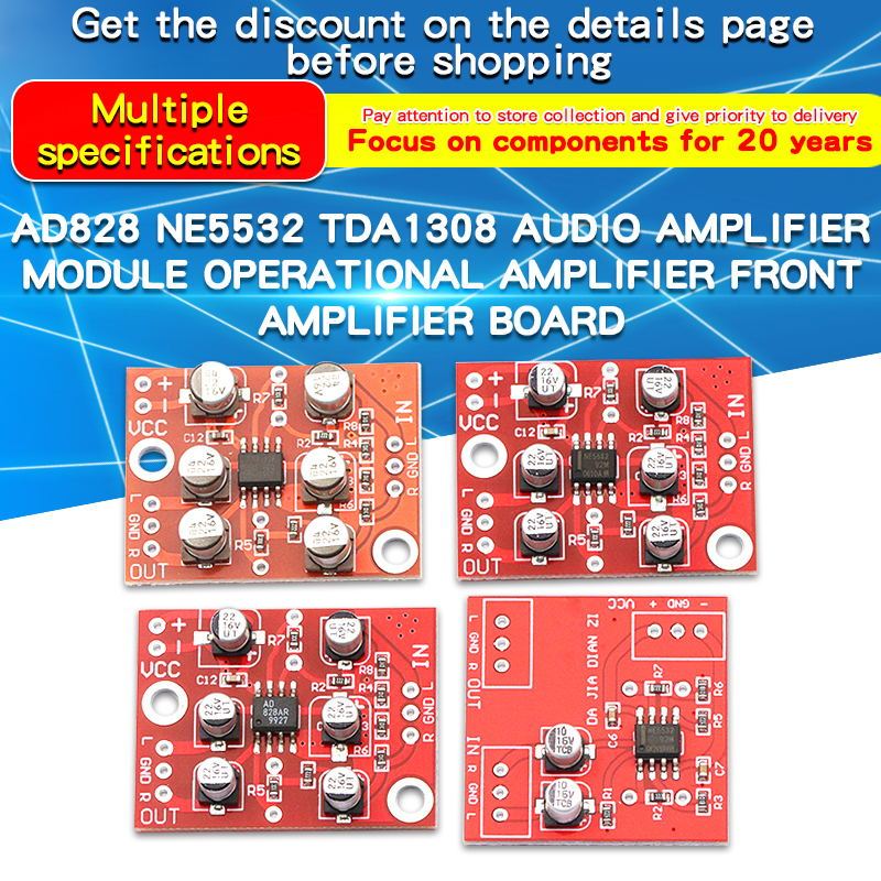 Jual 1Pcs Ad828 Ne5532 Tda1308 Audio Amplifier Module Op Amp Pre ...