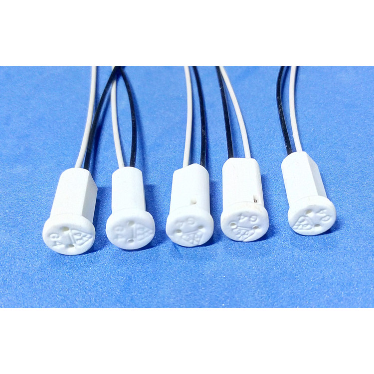 Jual 10PCS G4 Base g4 Socket plug special ceramic g4 Holder Head Wire ...