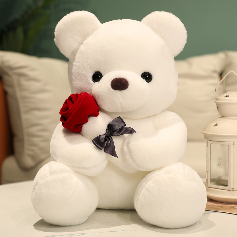 Jual Teddy Bear With Roses Soft Bear Stuffed Doll Romantic Gift For ...