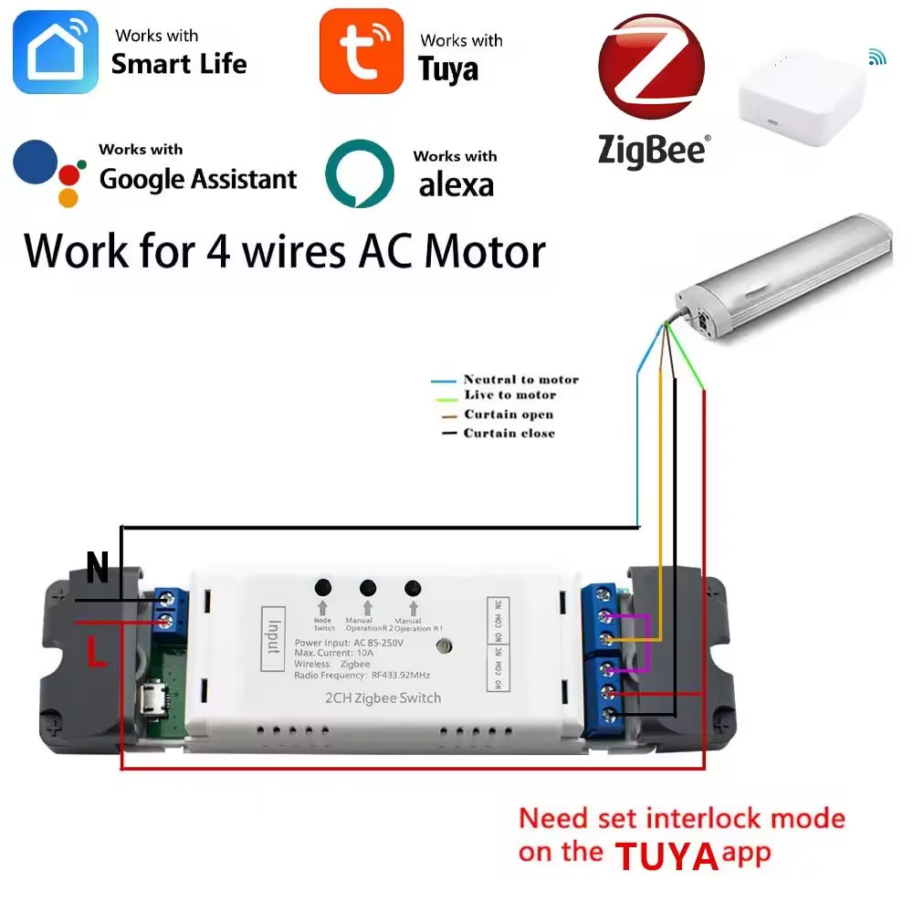 Jual 2 Channel Zigbee Smart Wifi Electric Linear Actuator Motor ...