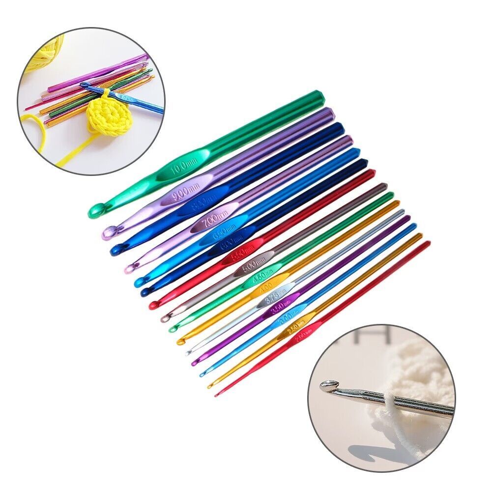 Jual 5pcs 2mm-10mm Sewing Needles Aluminium Crochet Hooks Needles Knit ...