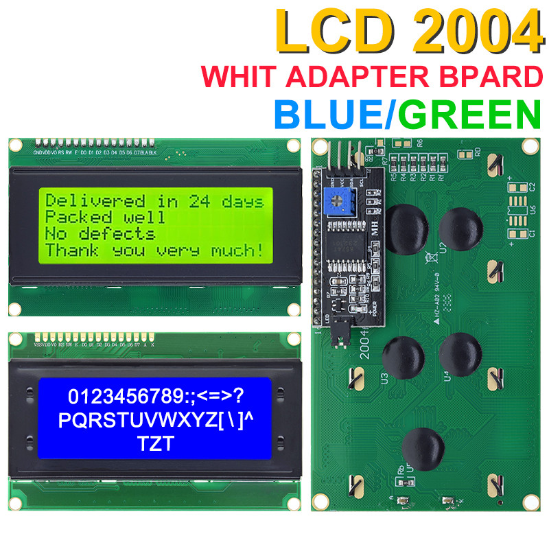 Jual Lcd2004+I2C 2004 20X4 2004A Blue/Green Screen Hd44780 Character ...