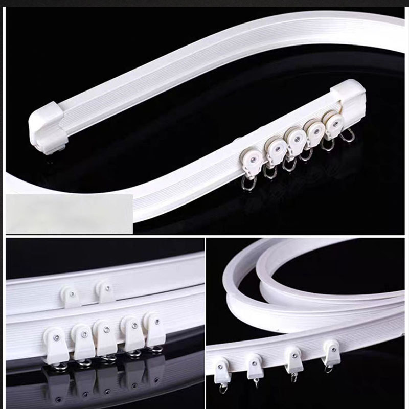Jual 3M Curved Curtain Track Rail Top Clamping Flexible Ceiling Mounted ...