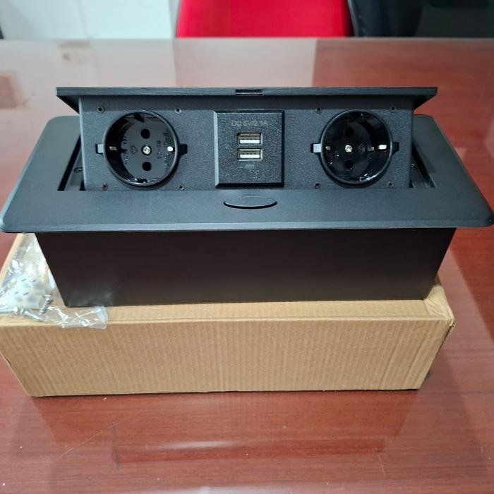 Jual STOPKONTAK TANAM DENGAN KABEL MEJA KANTOR STOP KONTAK USB DAN ...
