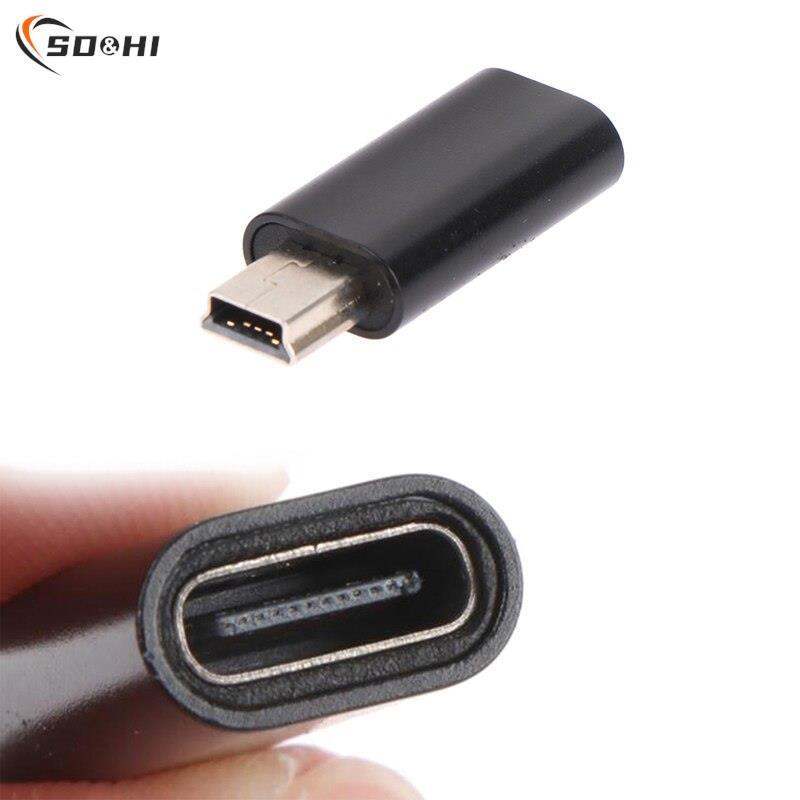 Jual Universal Mini 5 Pin USB Adapter B Male to USB Type C Female Data ...